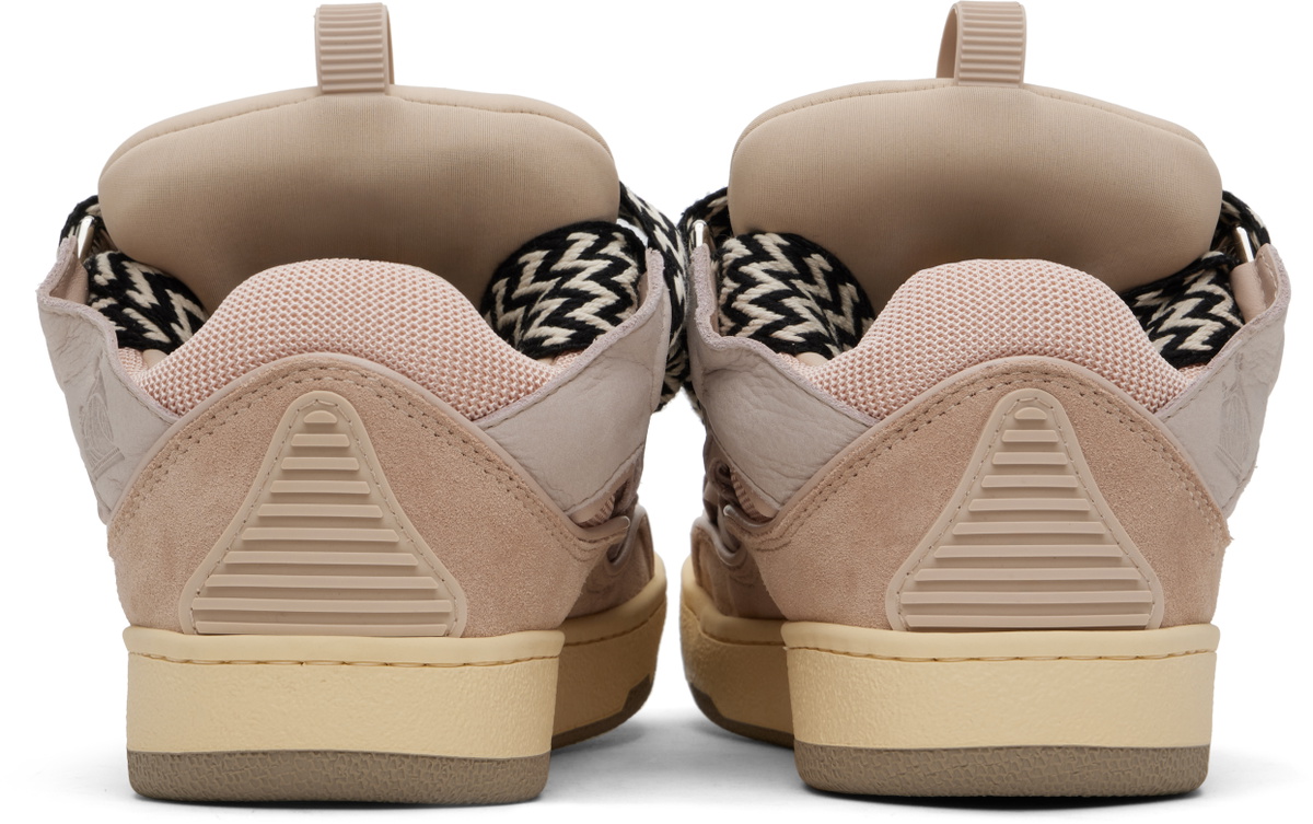 Lanvin Pink Leather Curb Sneakers Lanvin