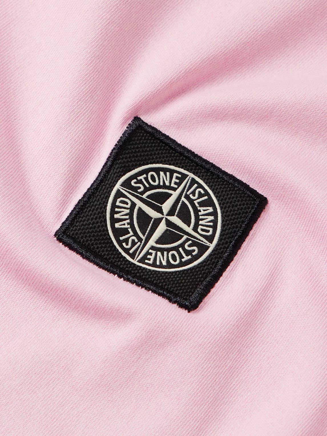 Stone Island - Logo-Appliquéd Cotton-Jersey T-Shirt - Pink Stone Island