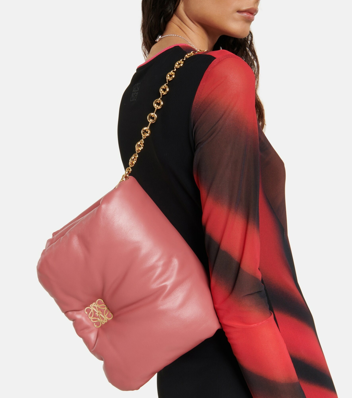 Loewe - Goya Puffer Small leather shoulder bag Loewe