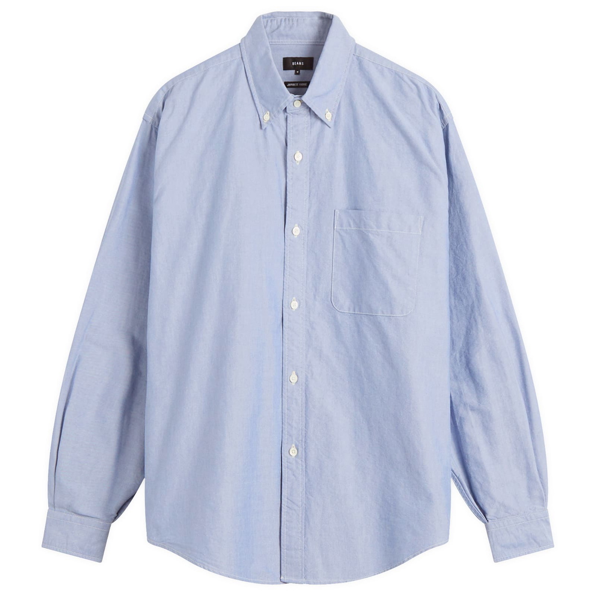 BEAMS Men's Heavy Oxford Button Down Shirt in Blue Beams Boy