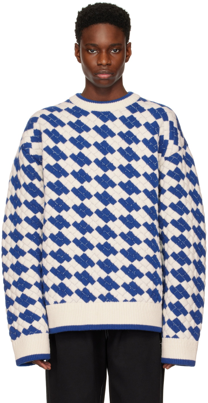 ADER error Blue & White Tenit Sweater ADER error