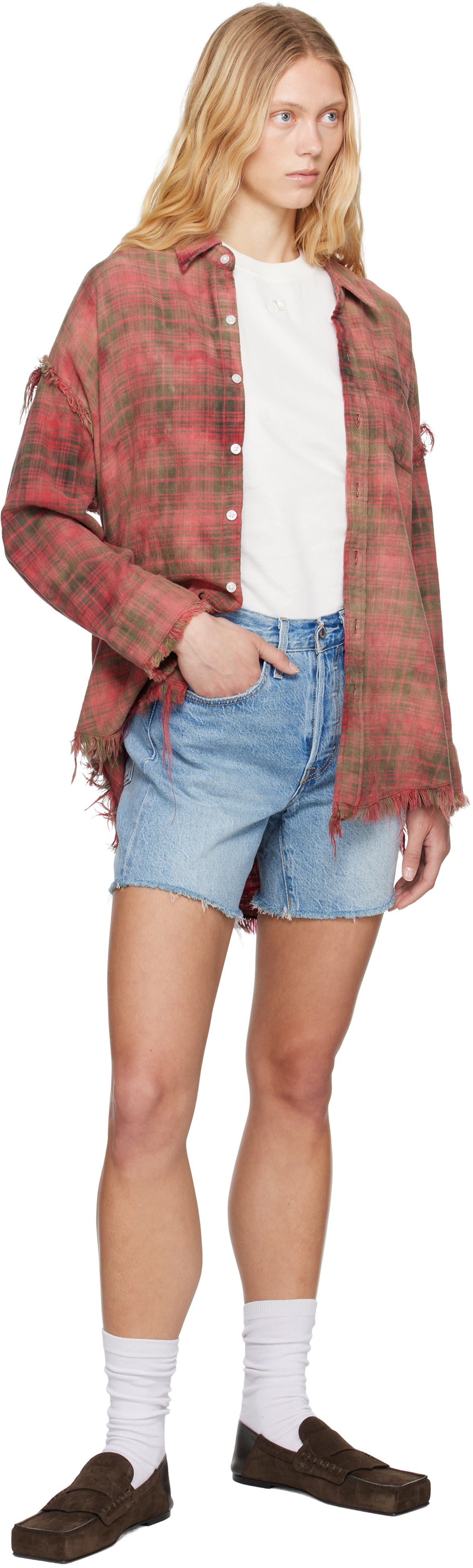 Levi's Blue 501 Original Fit Mid-Thigh Lightweight Denim Shorts Levi's Red