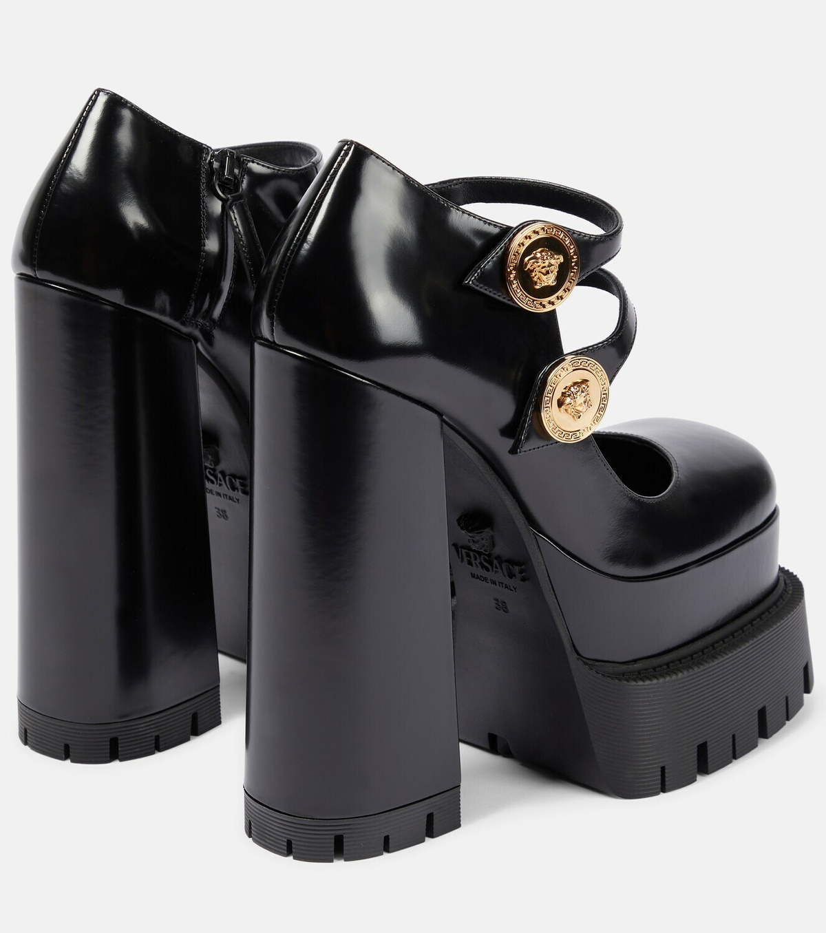 Versace - Medusa leather platform pumps Versace