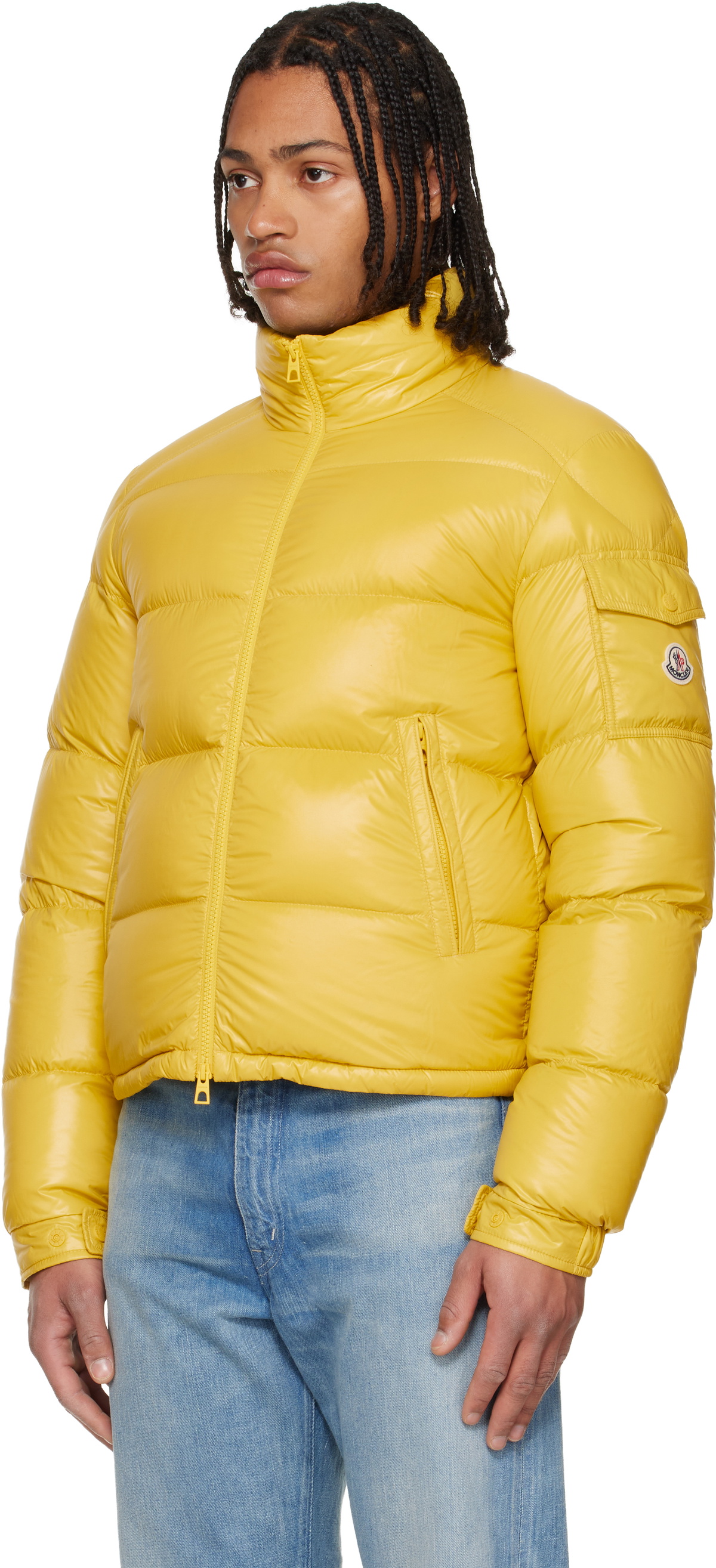Moncler Yellow Levitha Short Down Jacket Moncler
