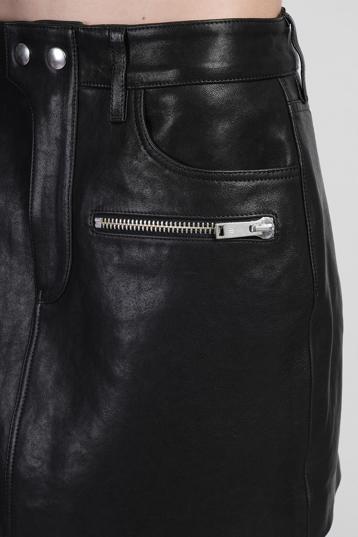 Anine Bing Steel Skirt In Black Leather ANINE BING