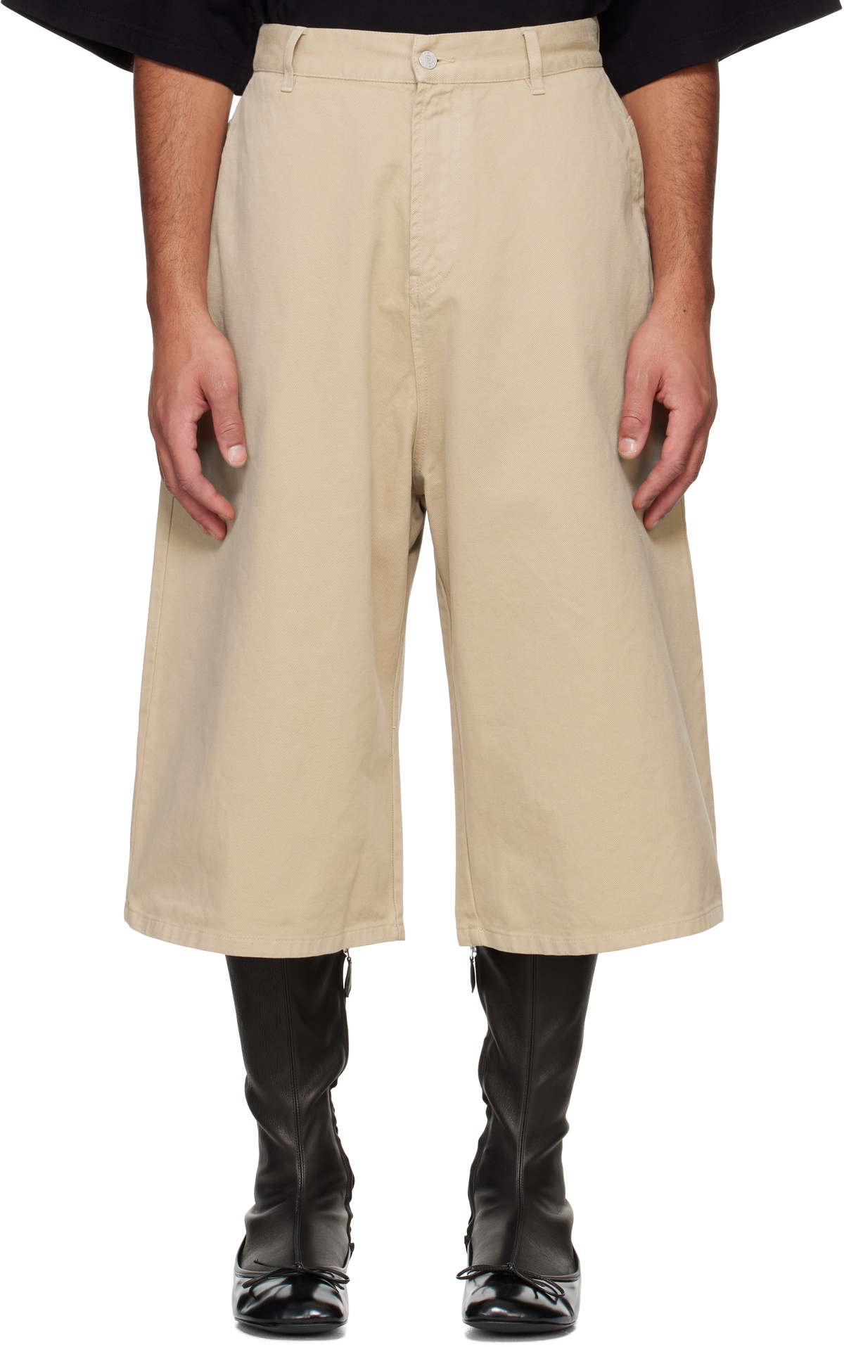 ABRA Beige Maxi Denim Shorts ABRA