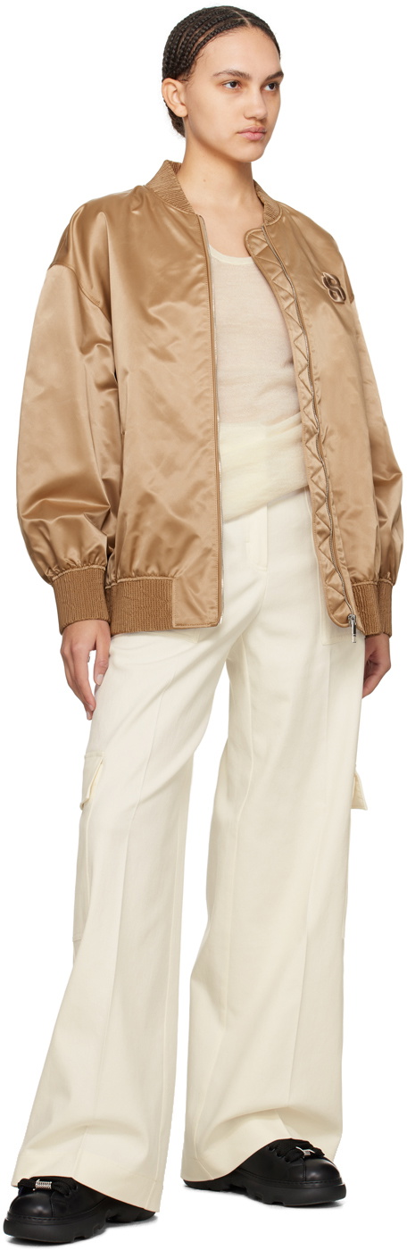 BOSS Tan Zip Bomber Jacket BOSS