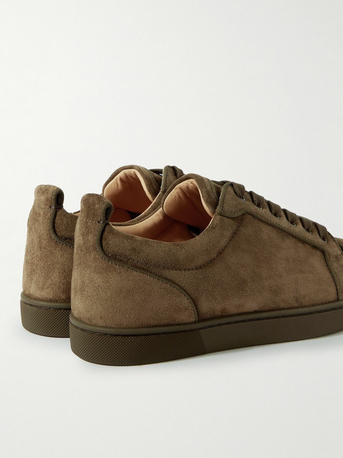 Christian Louboutin - Louis Junior Suede Sneakers - Green Christian ...