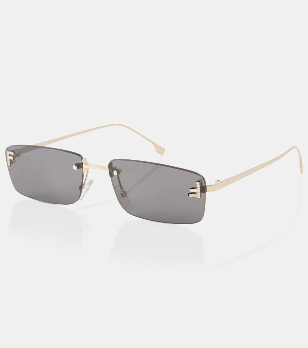 Fendi Fendi First embellished rectangular sunglasses Fendi
