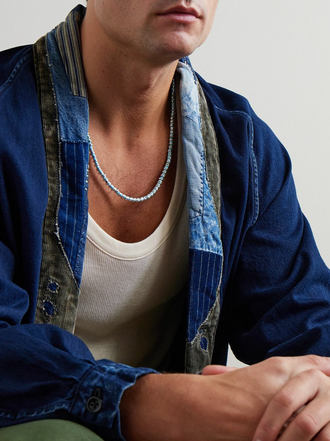 Mikia - Silver, Hematite and Turquoise Necklace Mikia