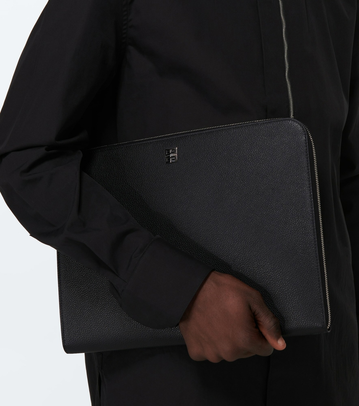 Givenchy - Large grained leather gusset pouch Givenchy