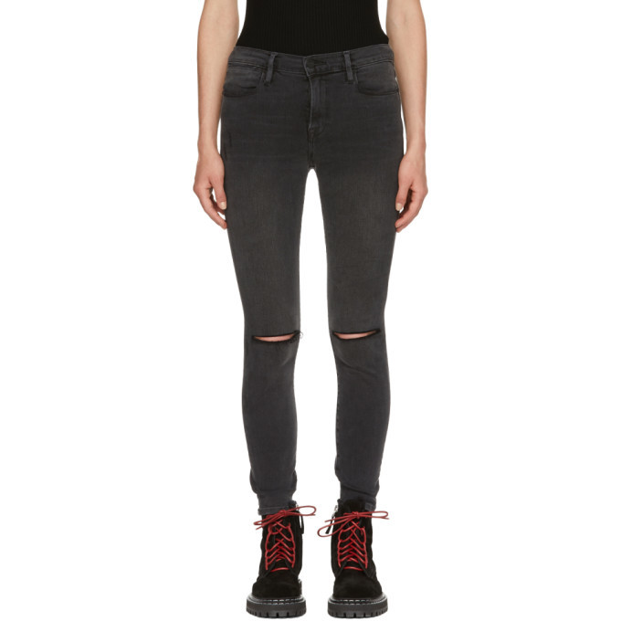 FRAME Black Le High Skinny Jeans Frame Denim