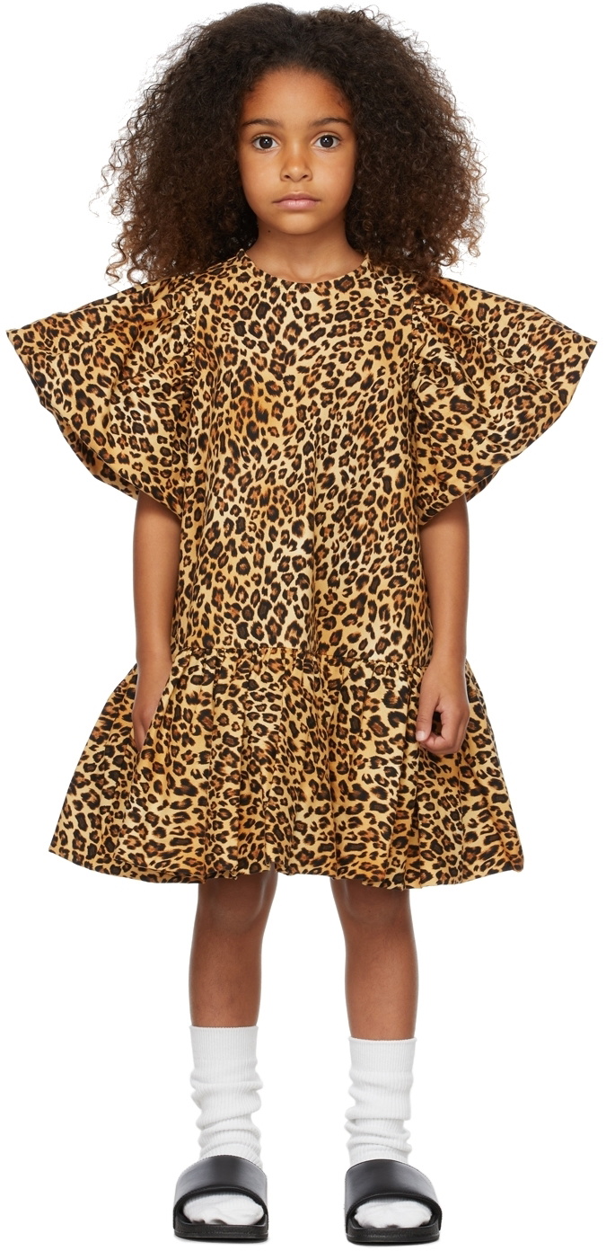 CRLNBSMNS Kids Tan Leopard Print Dress