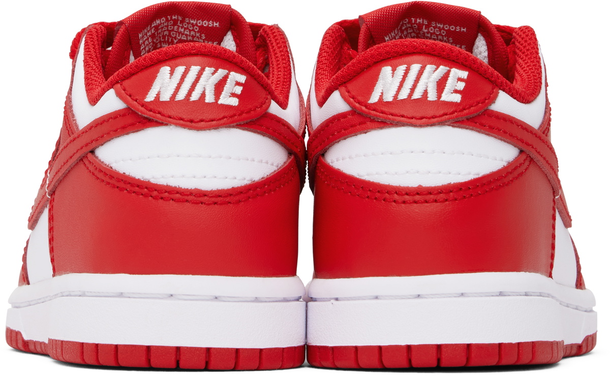 Nike Little Kids Red & White Dunk Low Sneakers Nike