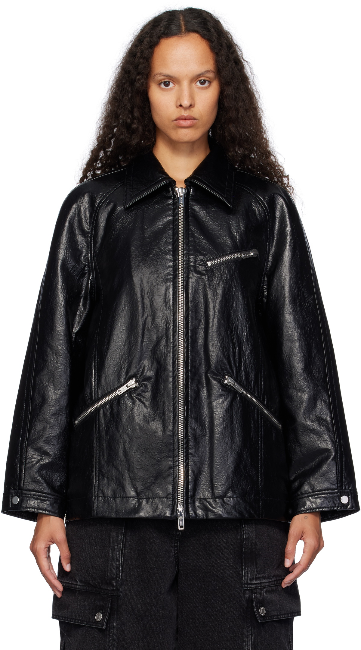 3.1 Phillip Lim Black Ranch Faux-Leather Jacket 3.1 Phillip Lim