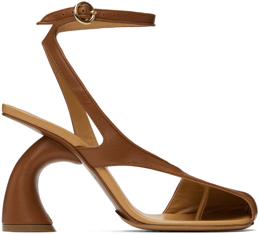 Dries Van Noten Tan Leather Heeled Sandals Dries Van Noten