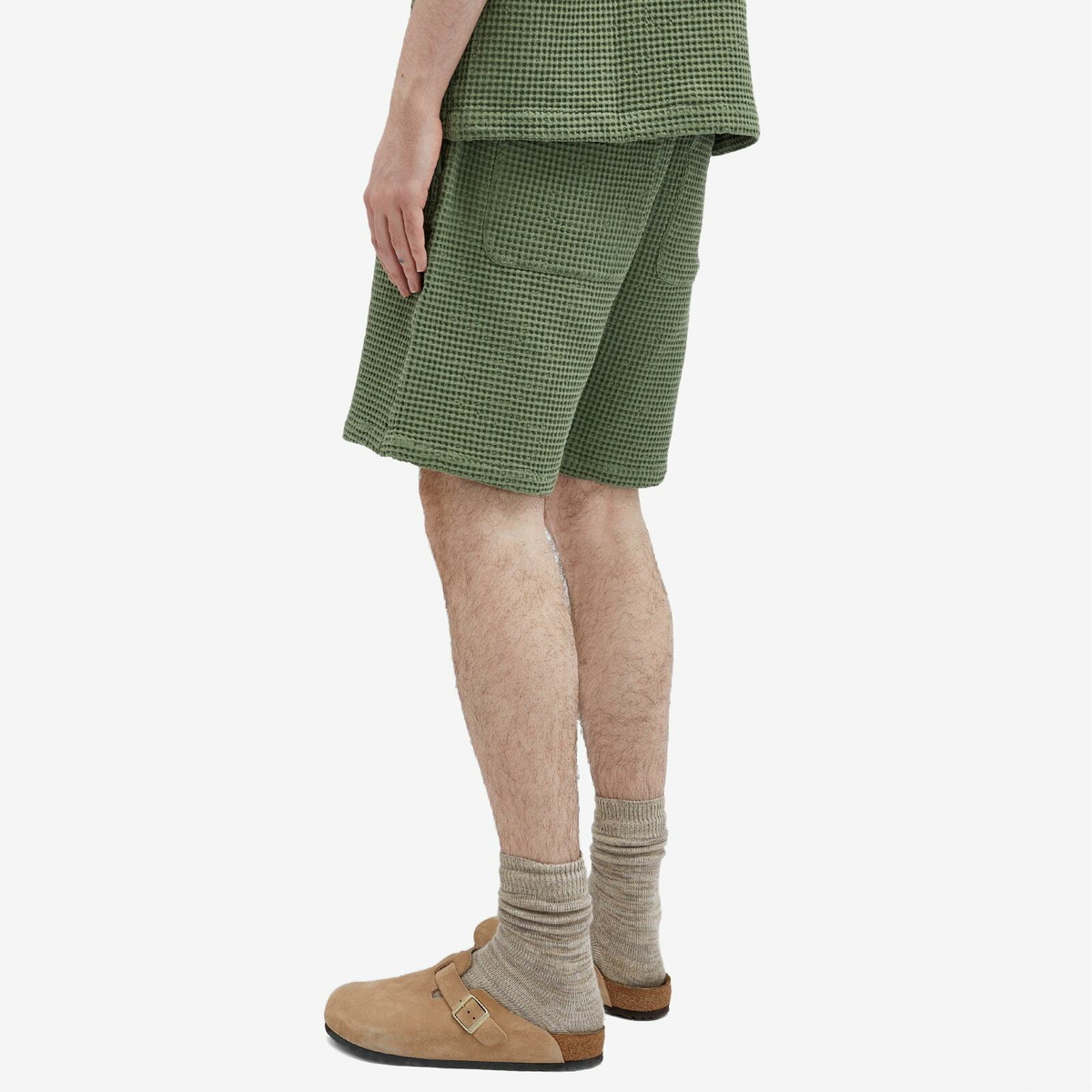 Universal Works Men's Pike Waffle Lumber Shorts in Birch Universal Works