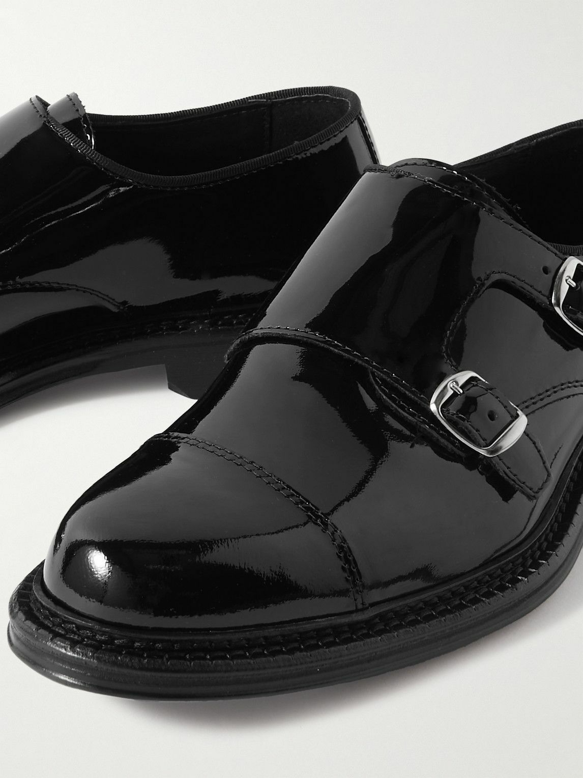 Mr P. - Patent-Leather Monk-Strap Shoes - Black Mr P.