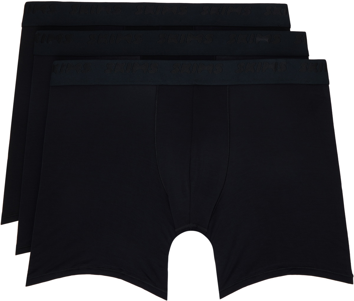 SKIMS Three-Pack Black SKIMS Stretch 5 Boxer Briefs SKIMS