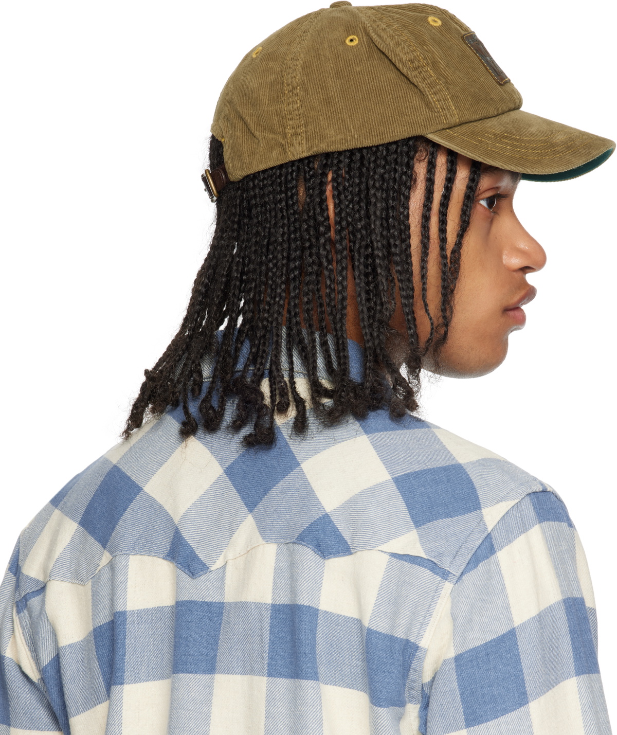 RRL Tan Leather-Patch Corduroy Trucker Cap RRL