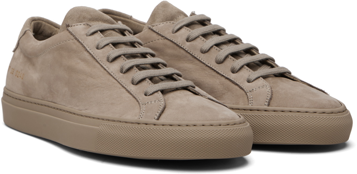 Common Projects Taupe Nubuck Achilles Sneakers Common Projects