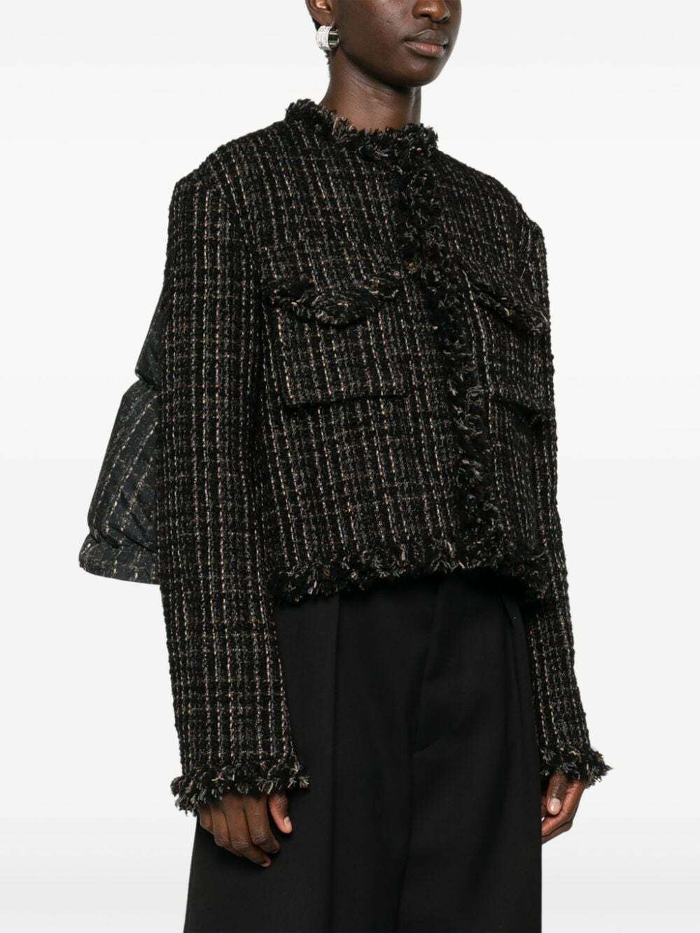 SACAI - Tweed Wool Short Jacket Sacai