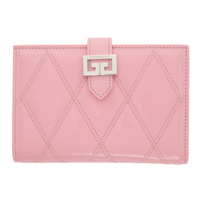 Givenchy Pink Medium Quilted GV3 Bifold Wallet Givenchy