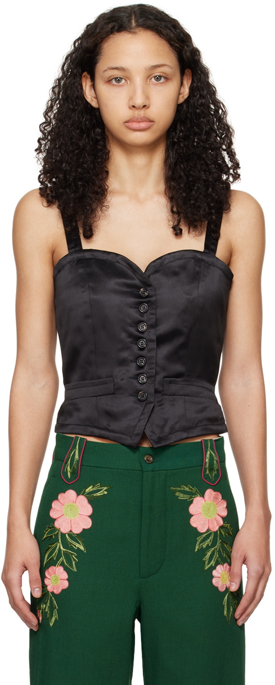 Bode Black Seligman Tank Top Bode