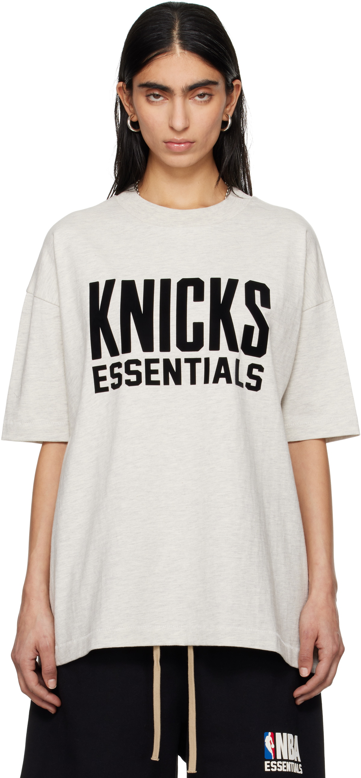 Fear of God ESSENTIALS Gray NBA Knicks Short Sleeve T-shirt Fear Of God ...