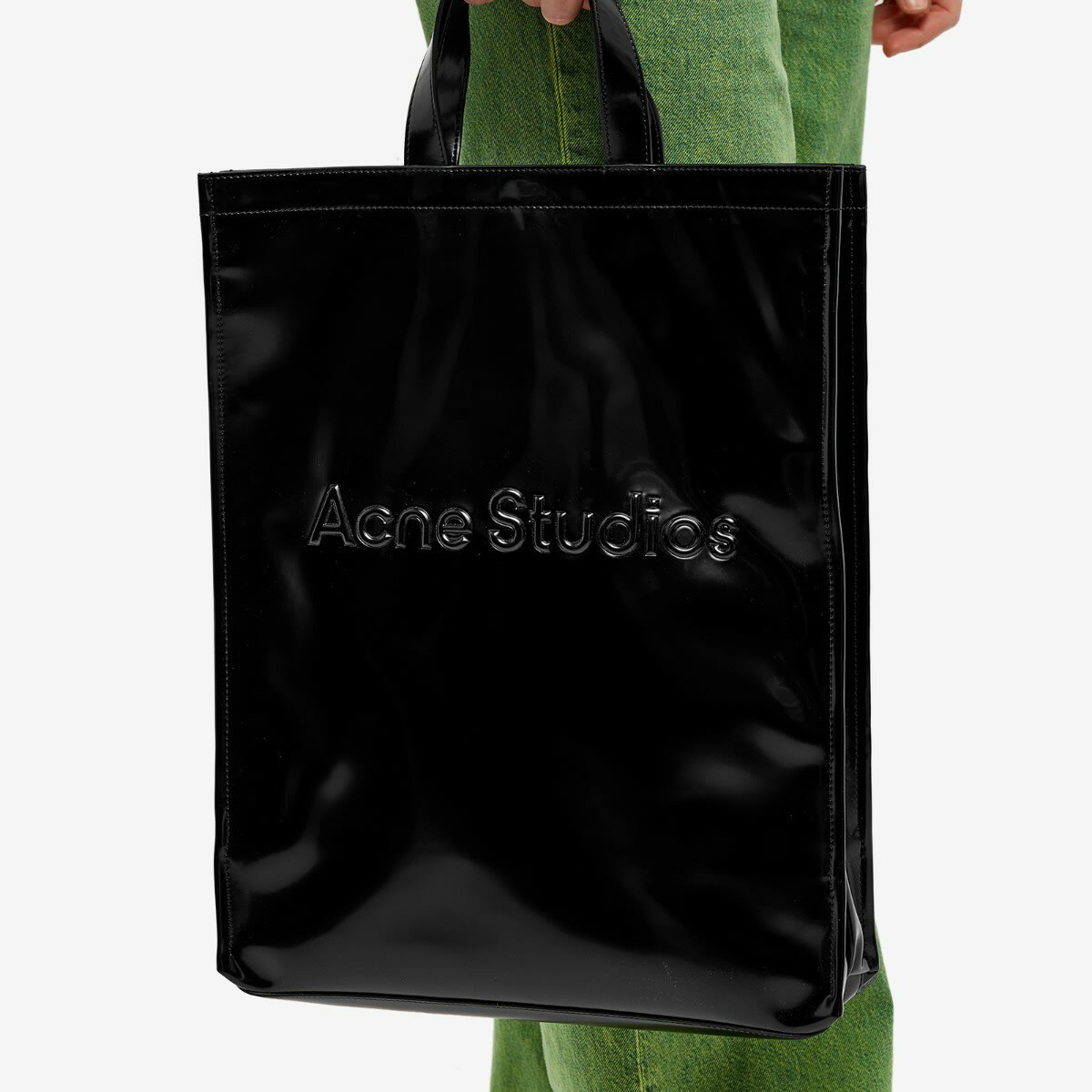 Acne Studios Women's Logo Shopper Tote Bag in Black Acne Studios