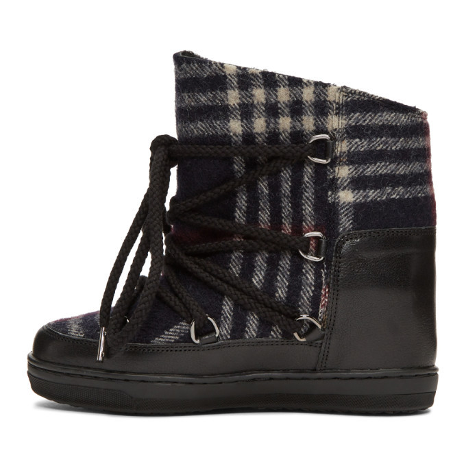 Isabel Marant Black and Navy Nowles Boots Isabel Marant