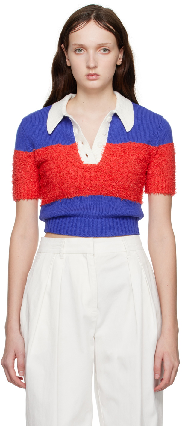 Staud Blue & Red Spencer Polo Staud
