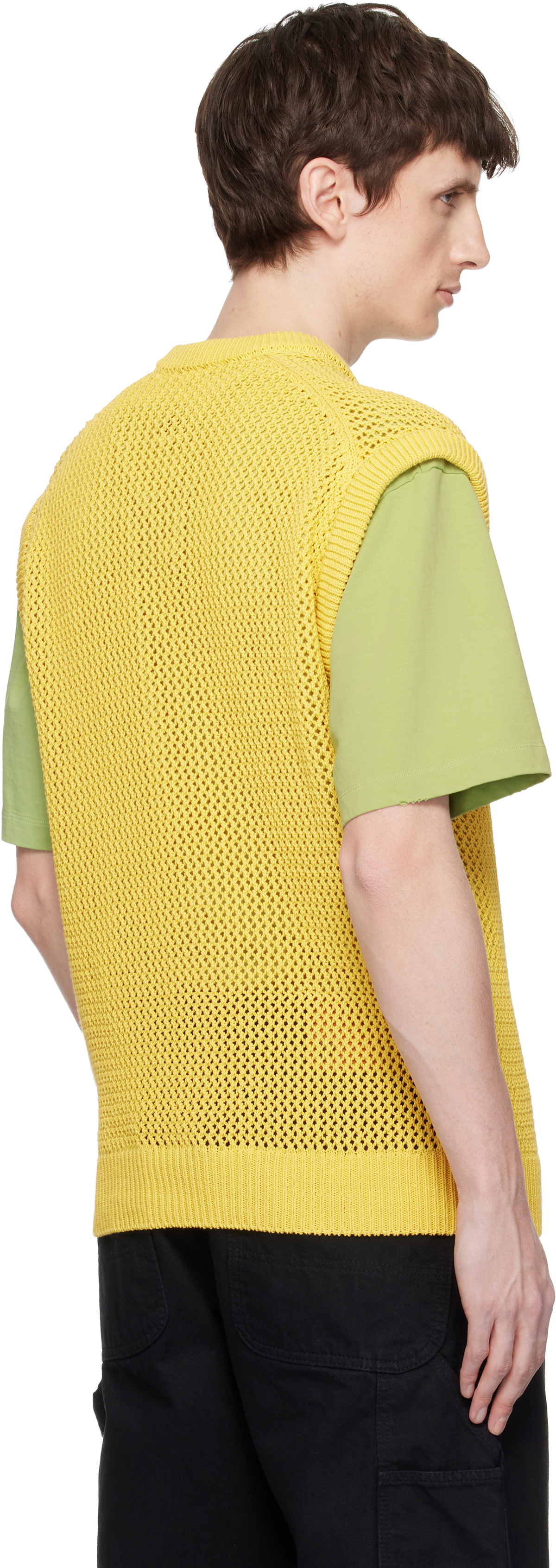vowels Yellow Knitted Vest