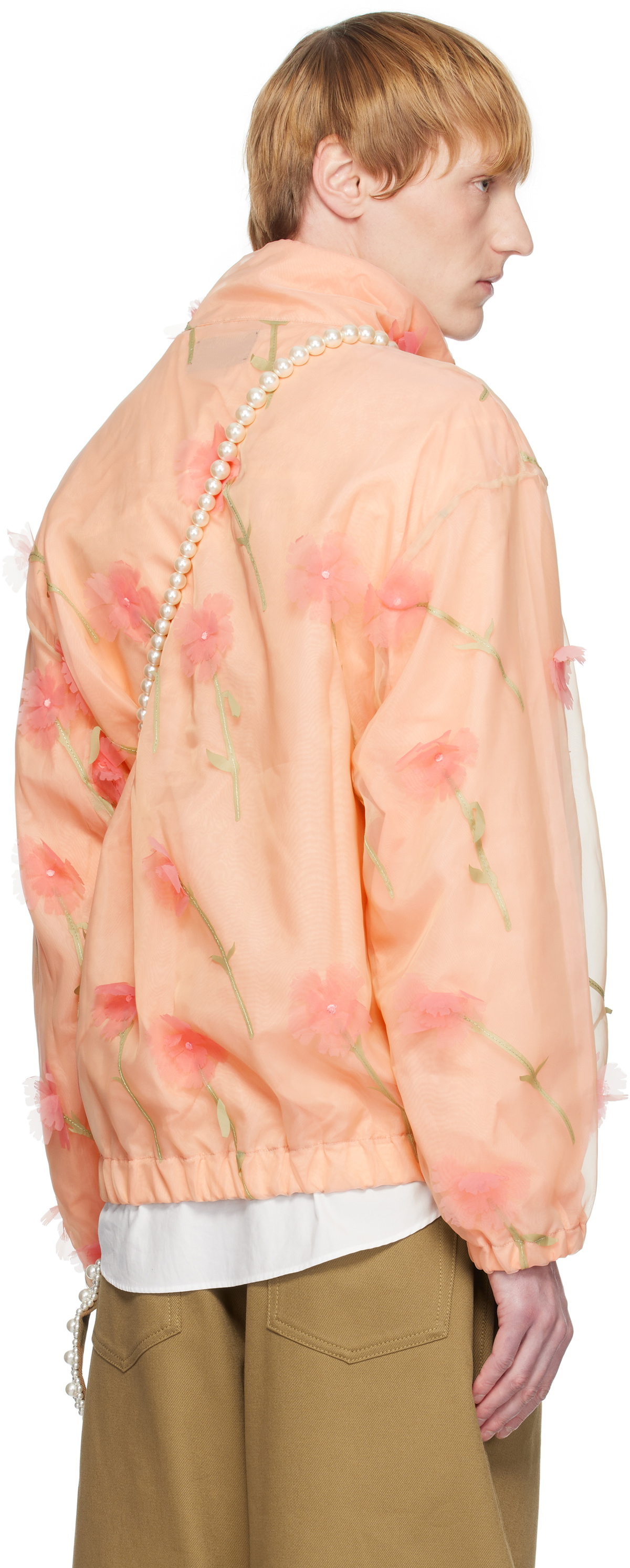 Simone Rocha Pink Carnation Organza Cagoule Jacket Simone Rocha