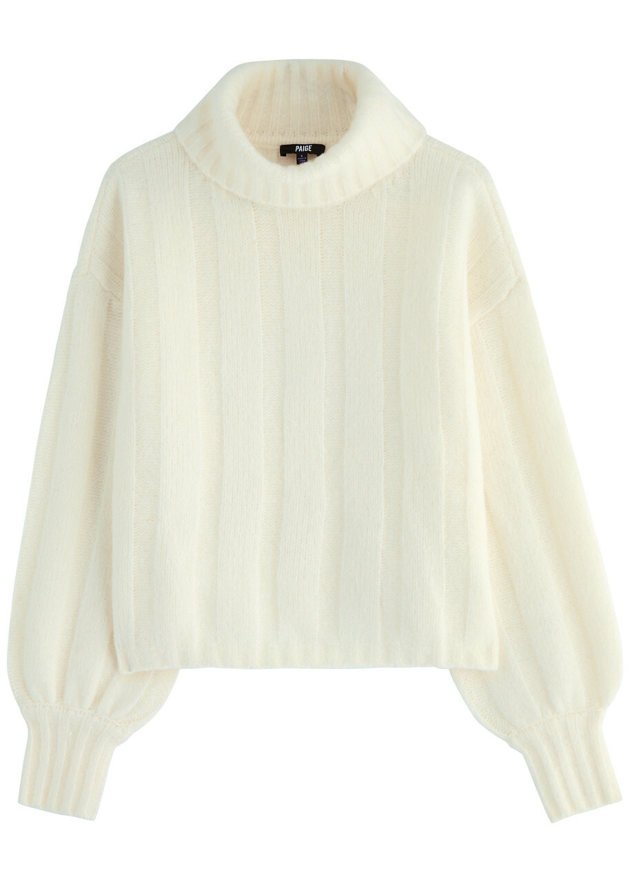 Paige Roselia Ribbed Wool-blend Jumper Ivory Paige