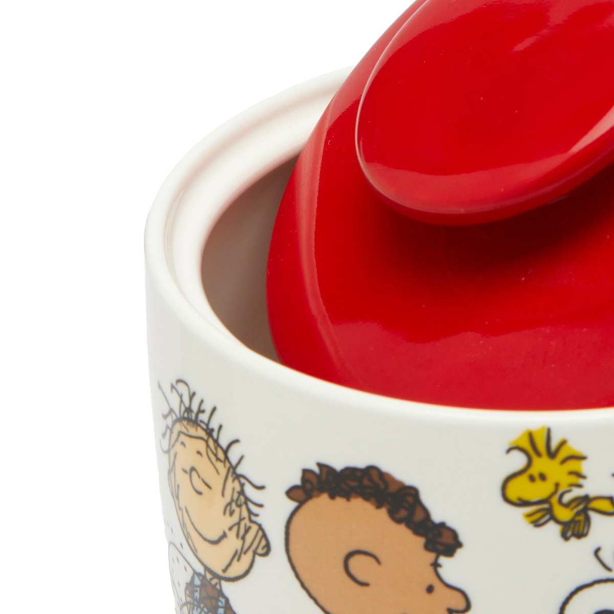 Peanuts Candy Jar in White/Red Peanuts