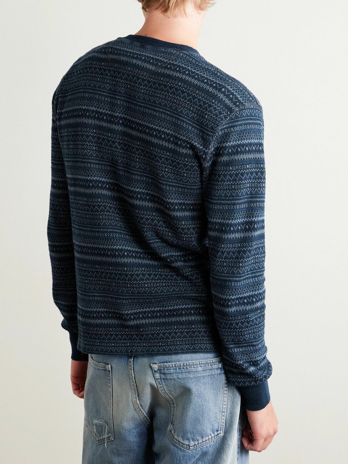 RRL - Jack Fair Isle Cotton Sweater - Blue RRL