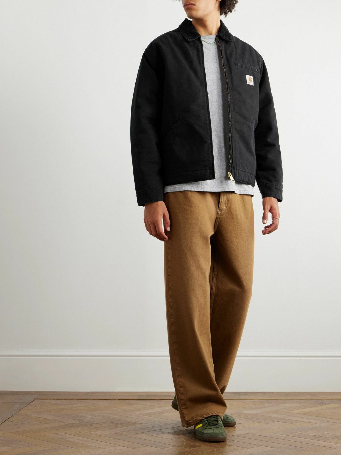 Carhartt WIP - OG Detroit Corduroy-Trimmed Padded Organic Cotton-Canvas ...