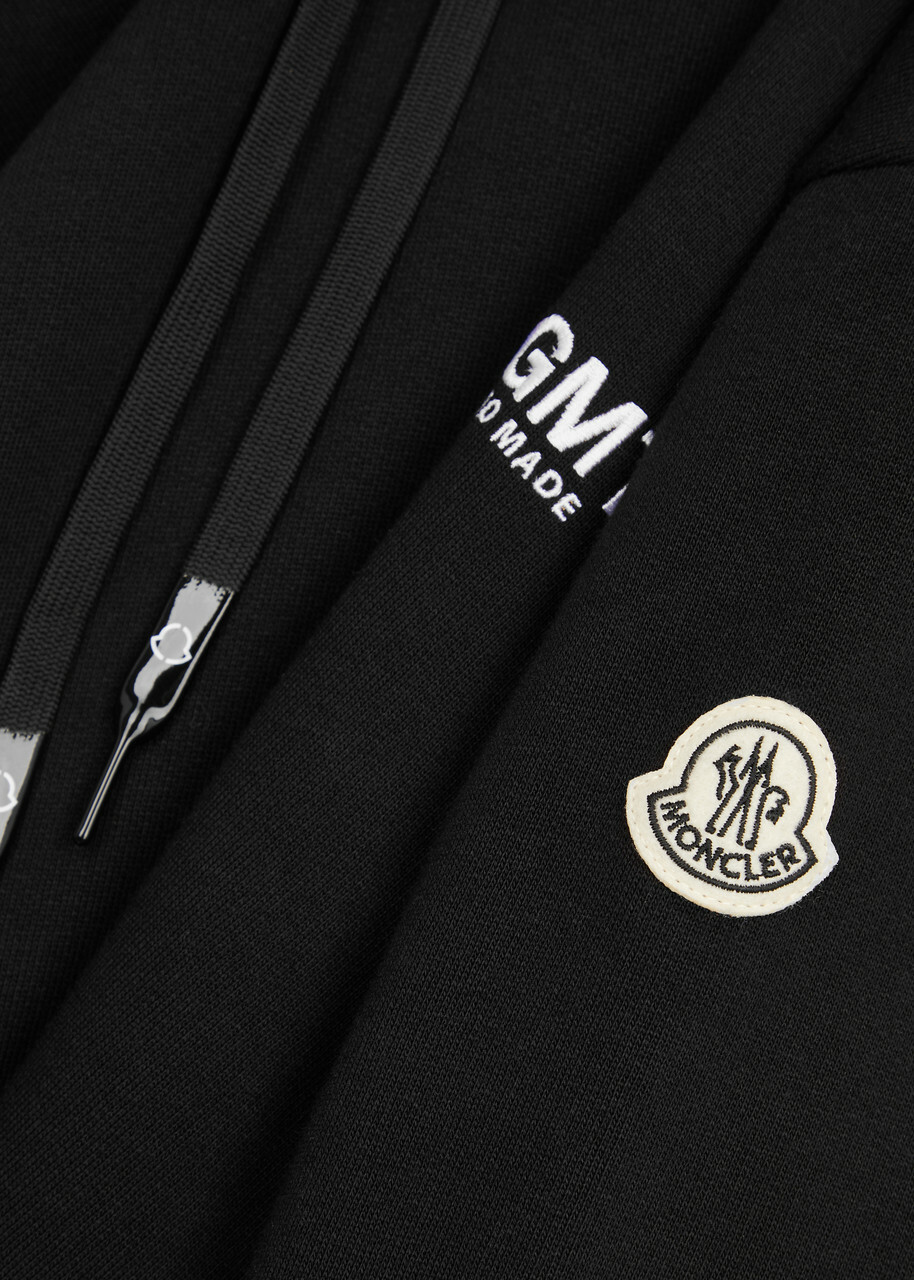 Moncler 7 Moncler Frgmt Logo Hooded Cotton Sweatshirt Black Moncler