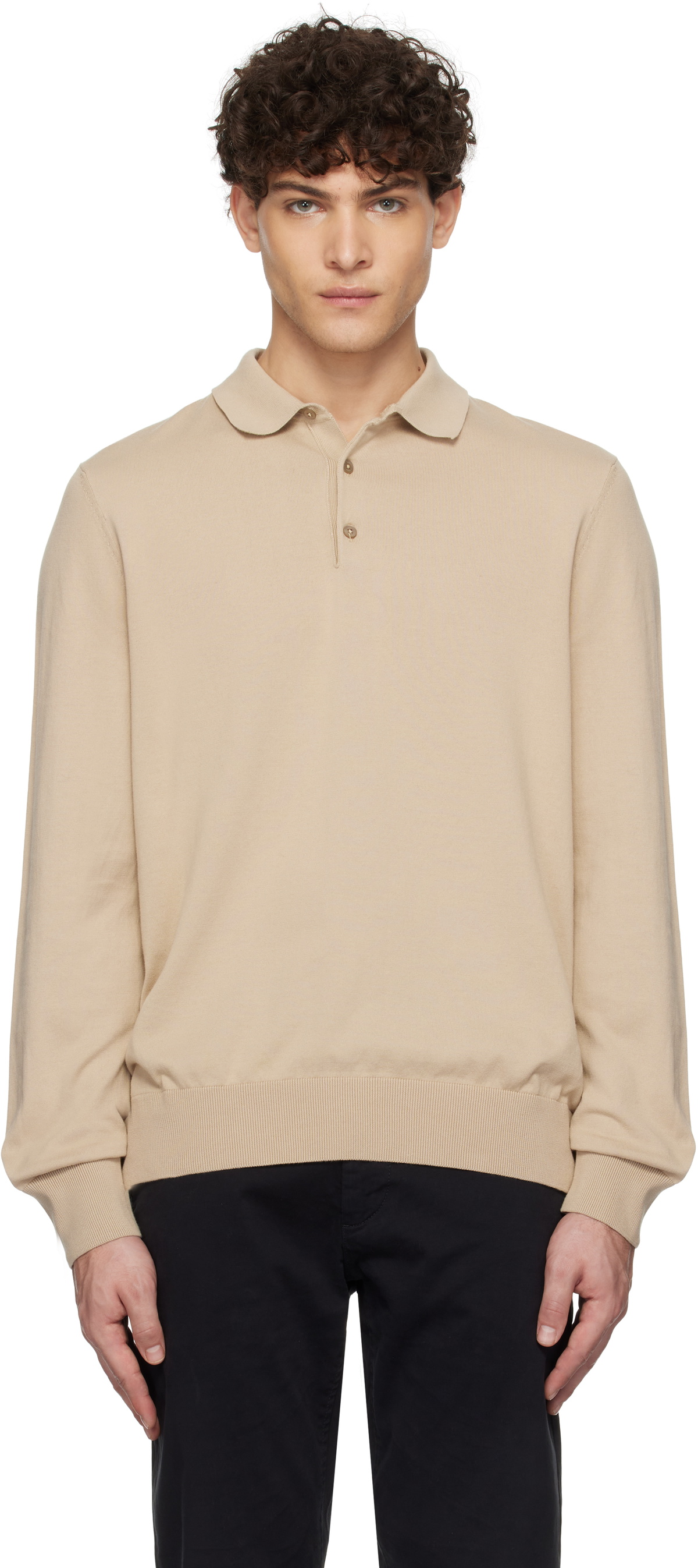 BOSS Beige Regular-Fit Polo BOSS