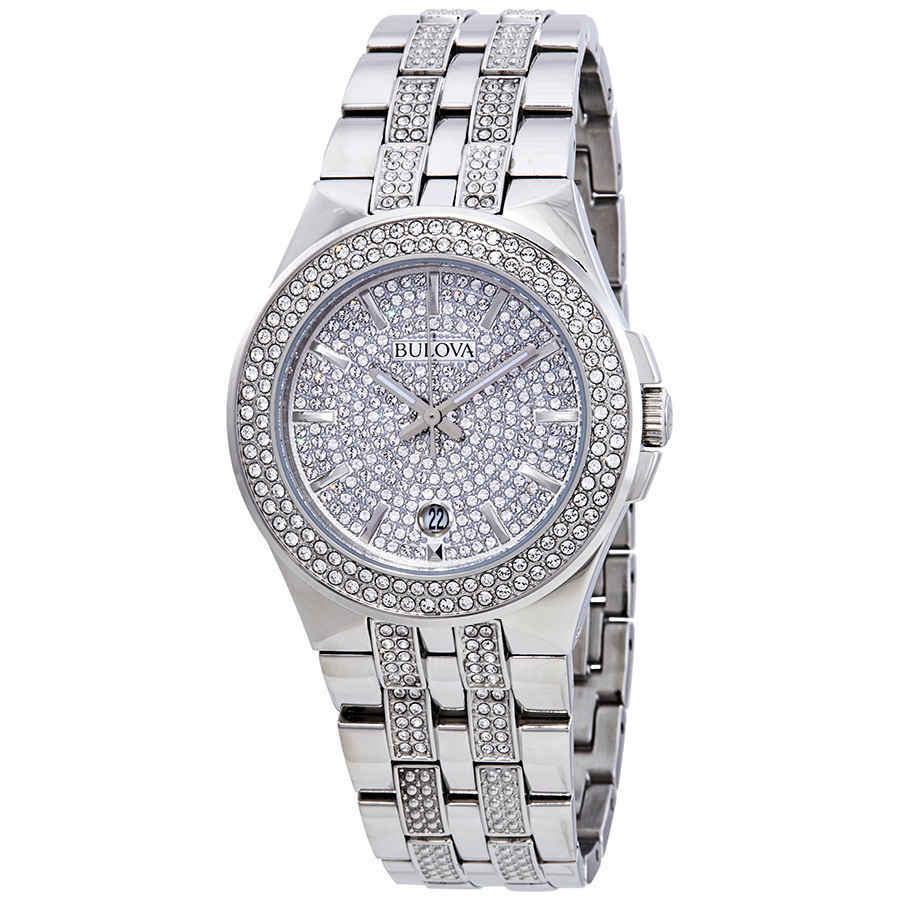 Bulova Crystal Pave Mens Watch 96B235 Bulova