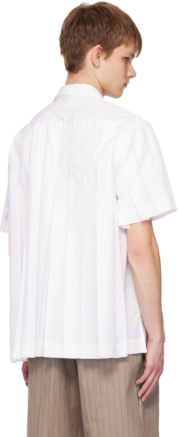 sacai White Pleated Shirt Sacai