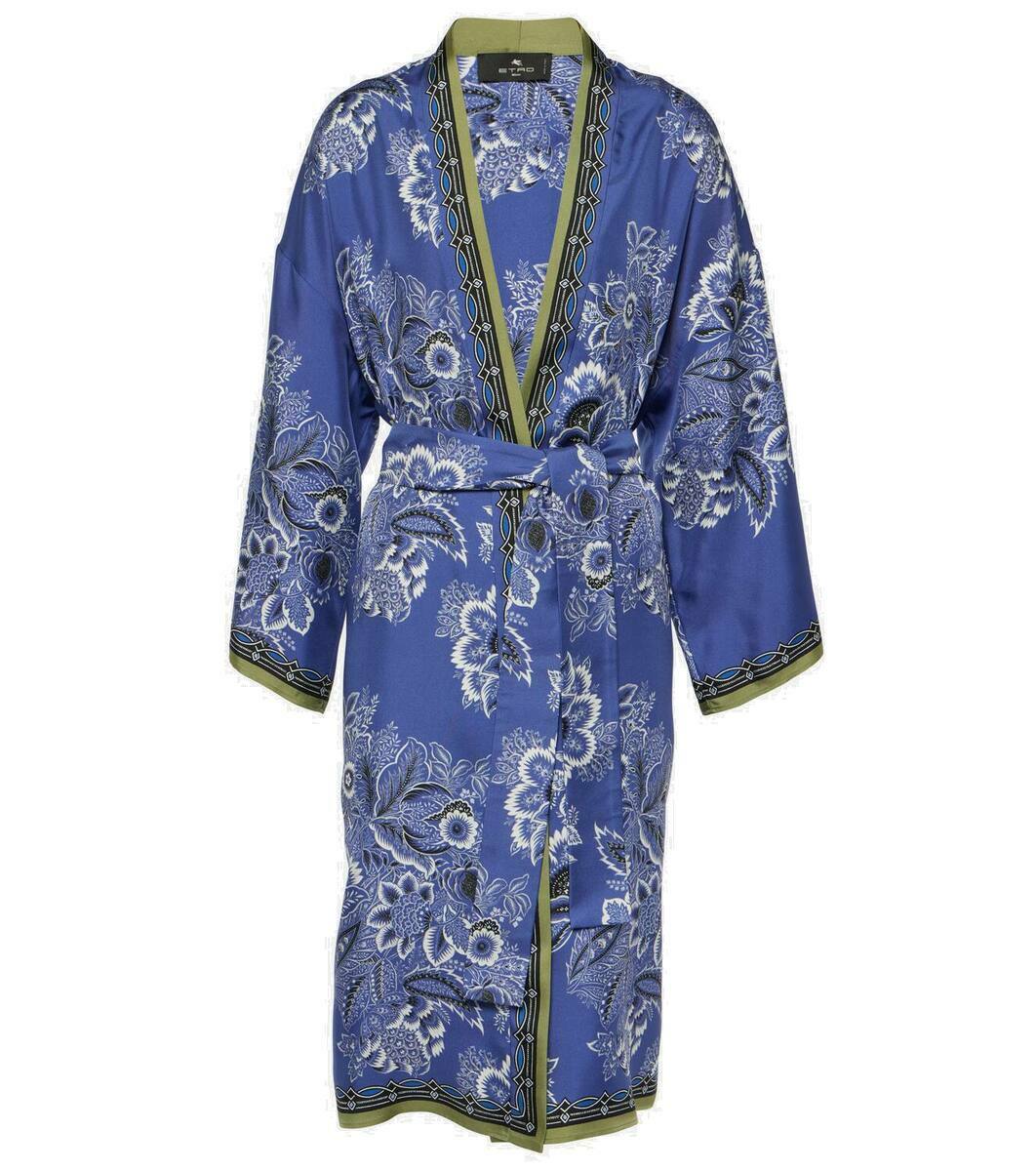 Etro Printed silk twill robe Etro