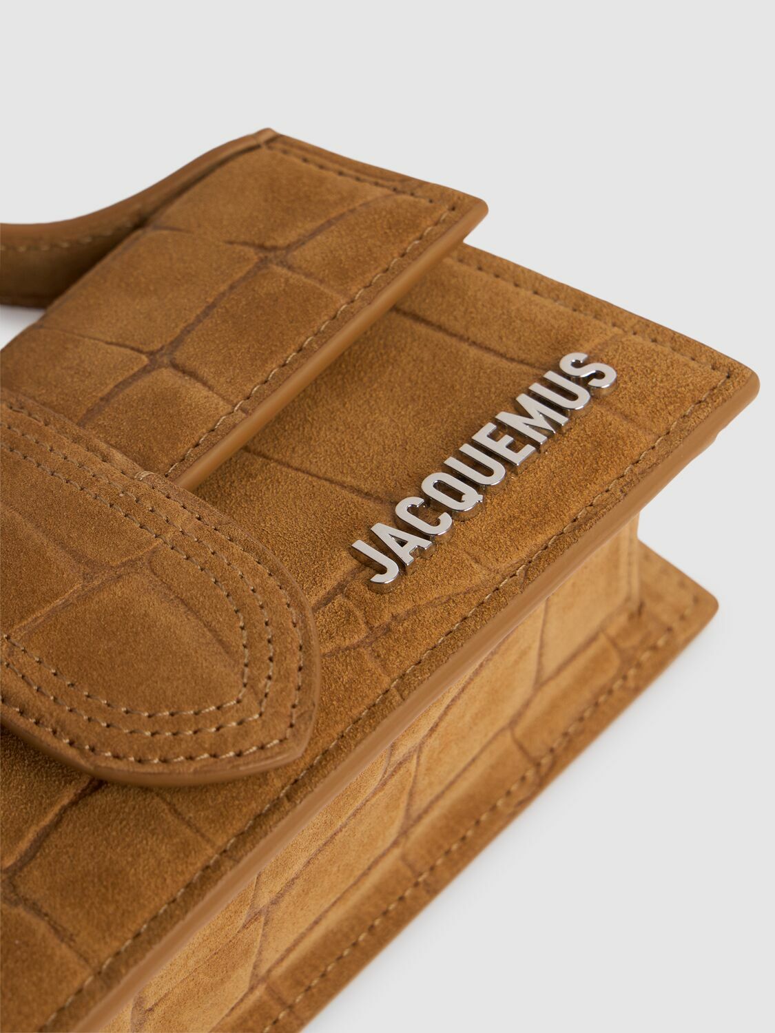 JACQUEMUS Le Bambino Croc Suede Top Handle Bag Jacquemus