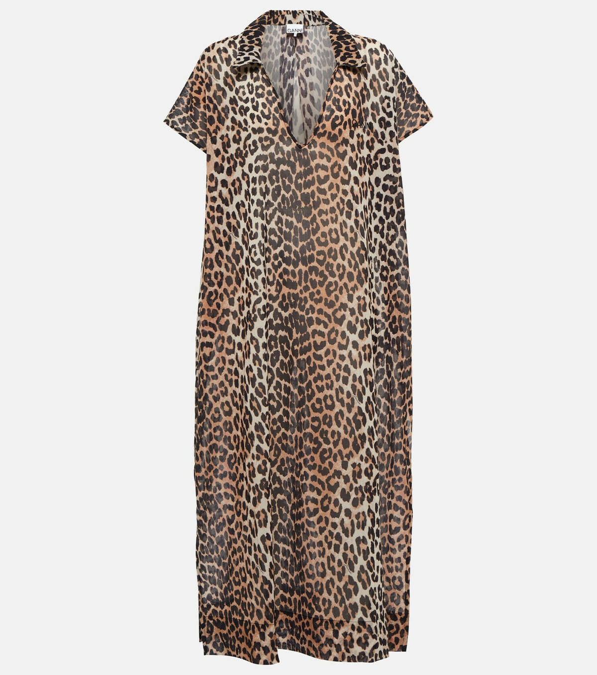 Ganni - Leopard-print cotton kaftan GANNI