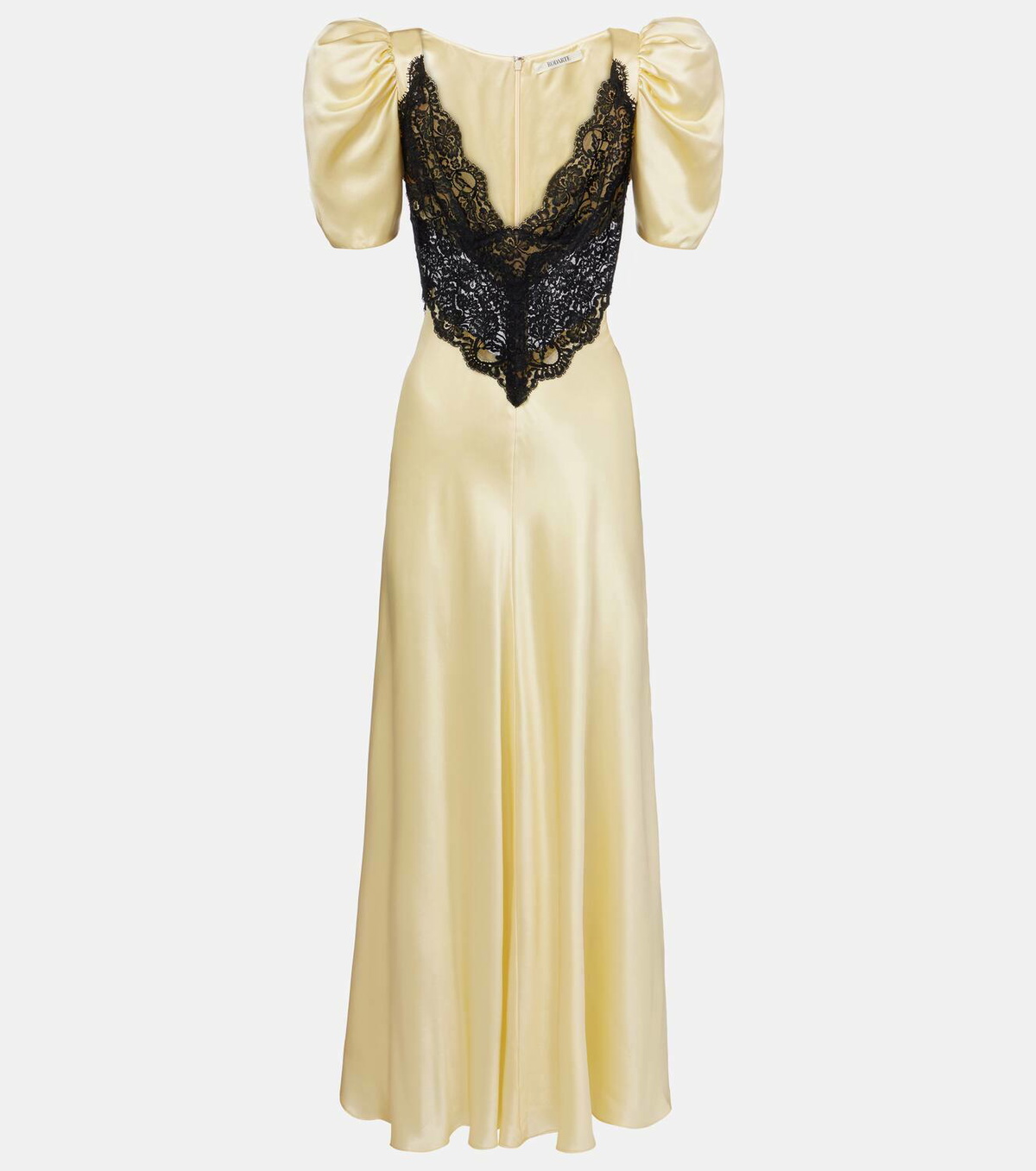 Rodarte Lace-trimmed silk charmeuse gown Rodarte