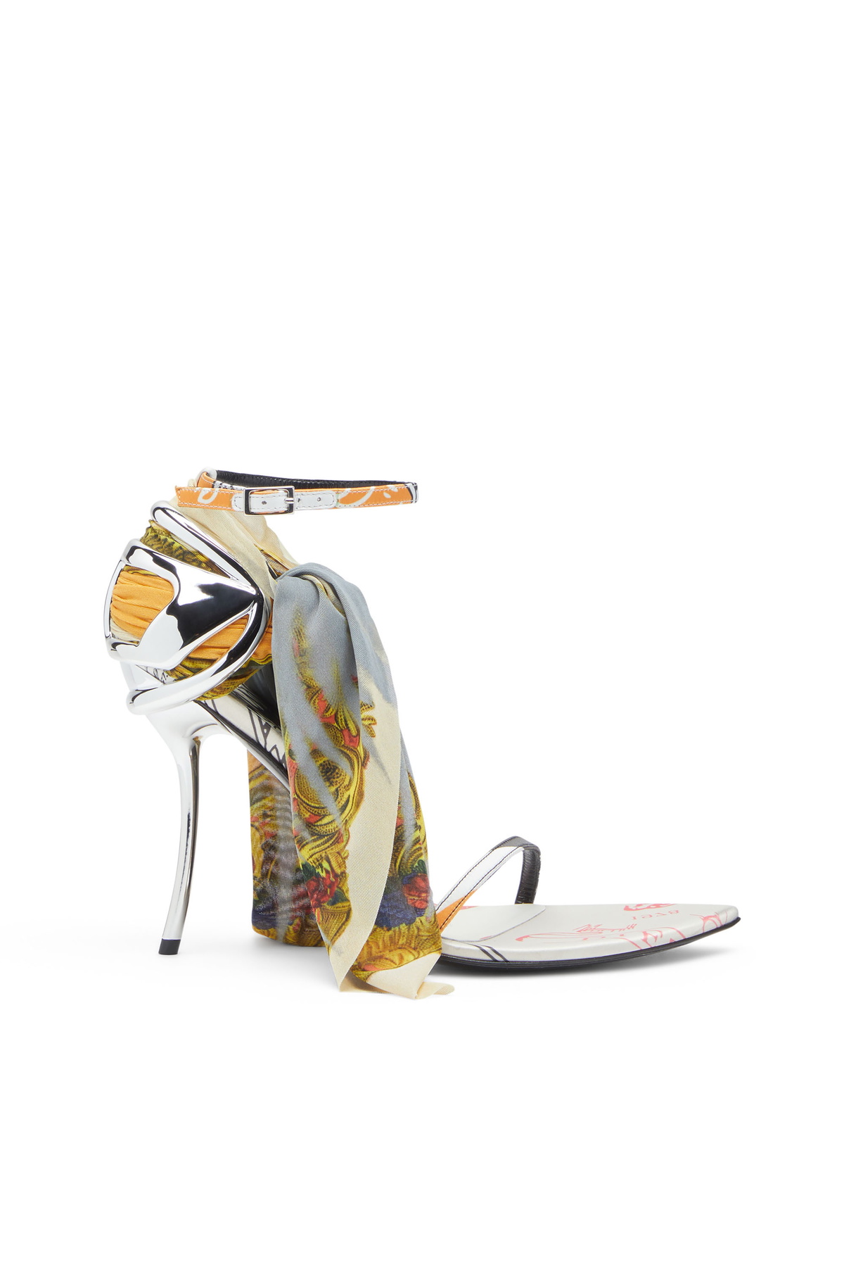 Diesel D-Ten & Half-Bandana stiletto sandals in satin - Sandals Womens ...