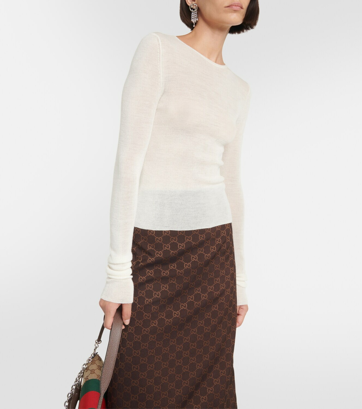 Gucci Ribbed-knit wool top Gucci