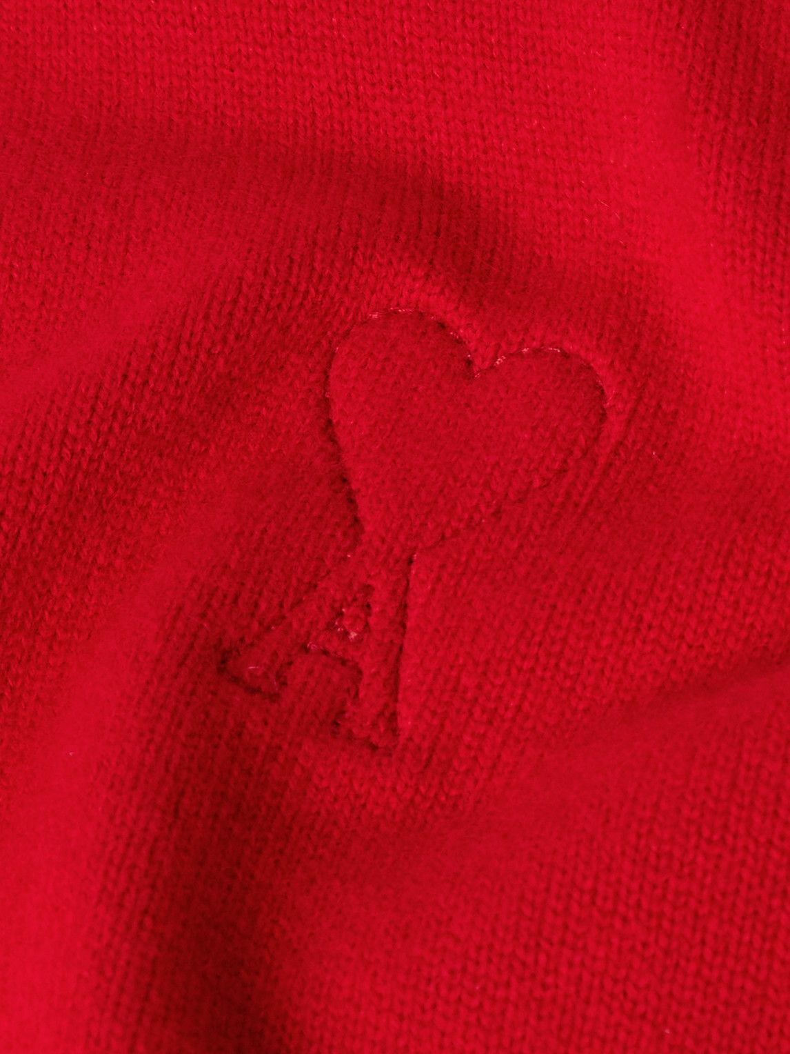 AMI PARIS - Logo-Embroidered Wool and Cashmere-Blend Cardigan - Red AMI