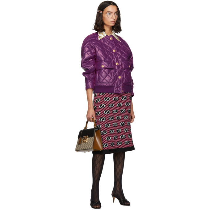 Gucci Pink Quilted Bomber Jacket Gucci